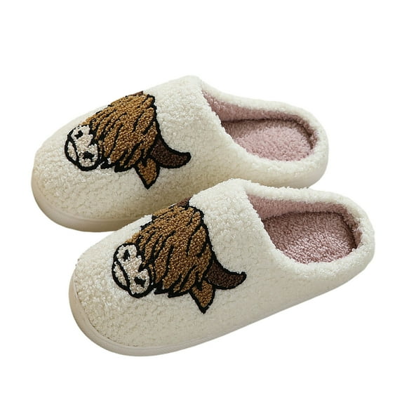 Couple Slippers, Animal Slippers Non Slip Slippers Winter Faux Fur ...