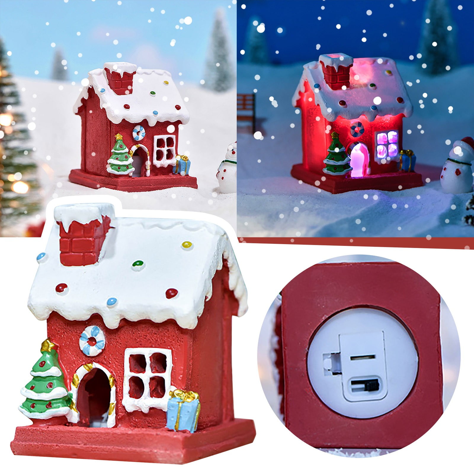 Couple Statue Christmas Micro Diy Christmas With Lighted Miniature ...