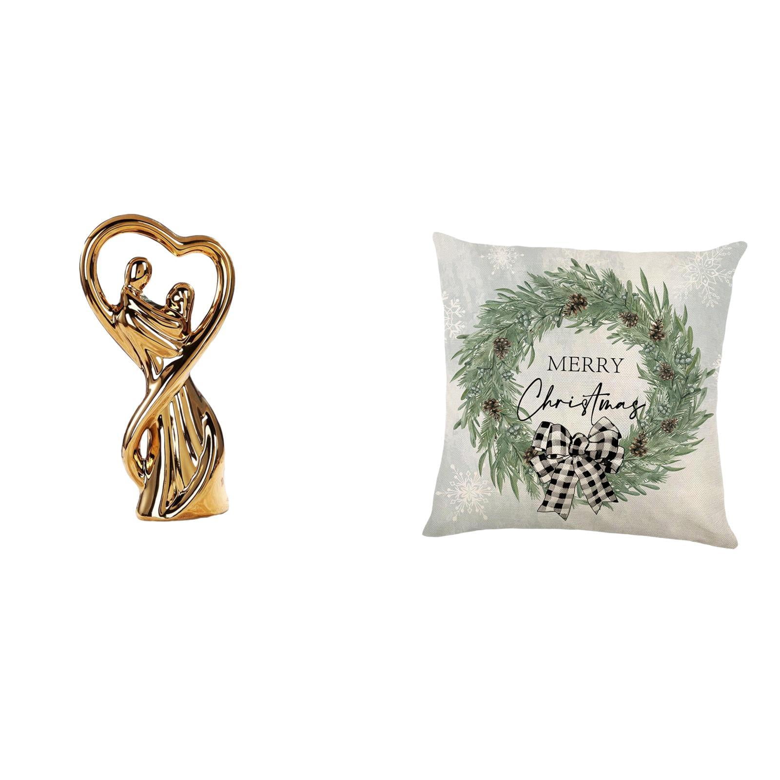 Couple Statue Figurine Cushion Cover Ceramic Polyester Material for ...