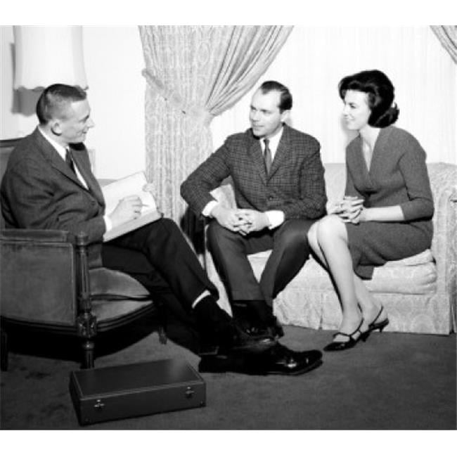 Couple Talking to Men in Living Room Poster Print - 18 x 24 in ...