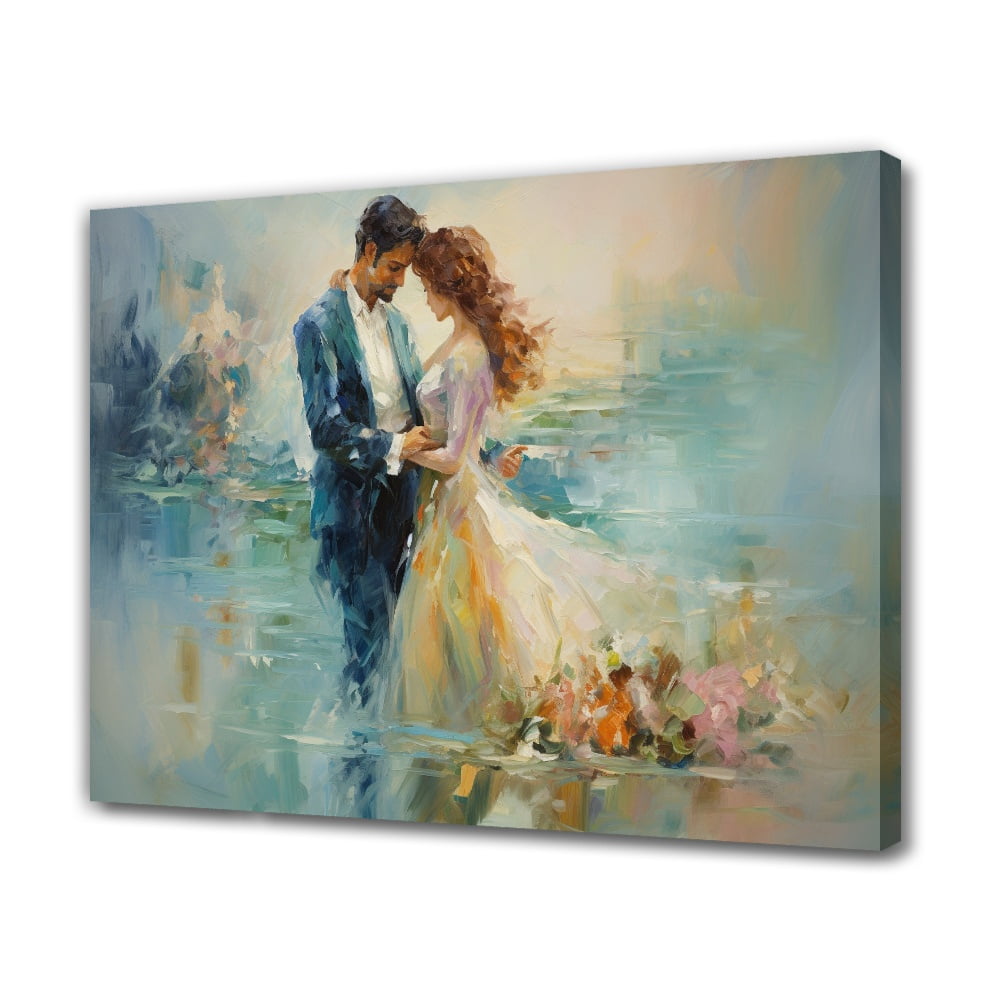 Couple Wedding Attire Embracing Colorful Setting Concept Love Marriage ...