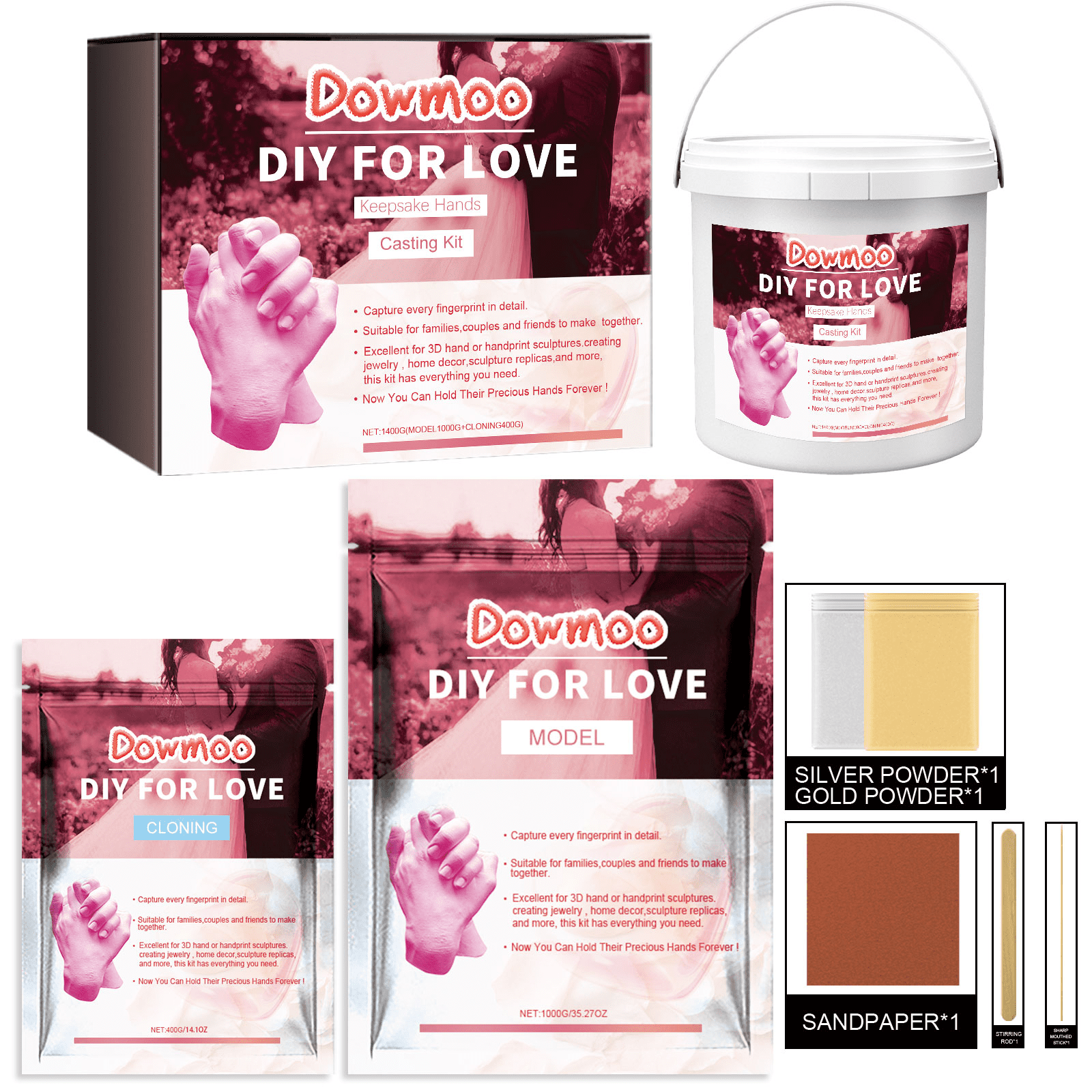 Couple hand model clone powder Valentine's Day DIY gift 3D hand model ...