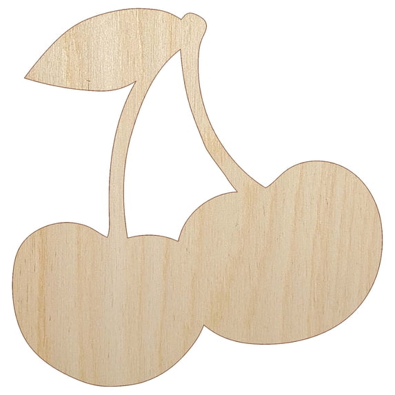 Couple of Shiny Cherry Fruits Cherries Wood Shape Unfinished Piece ...