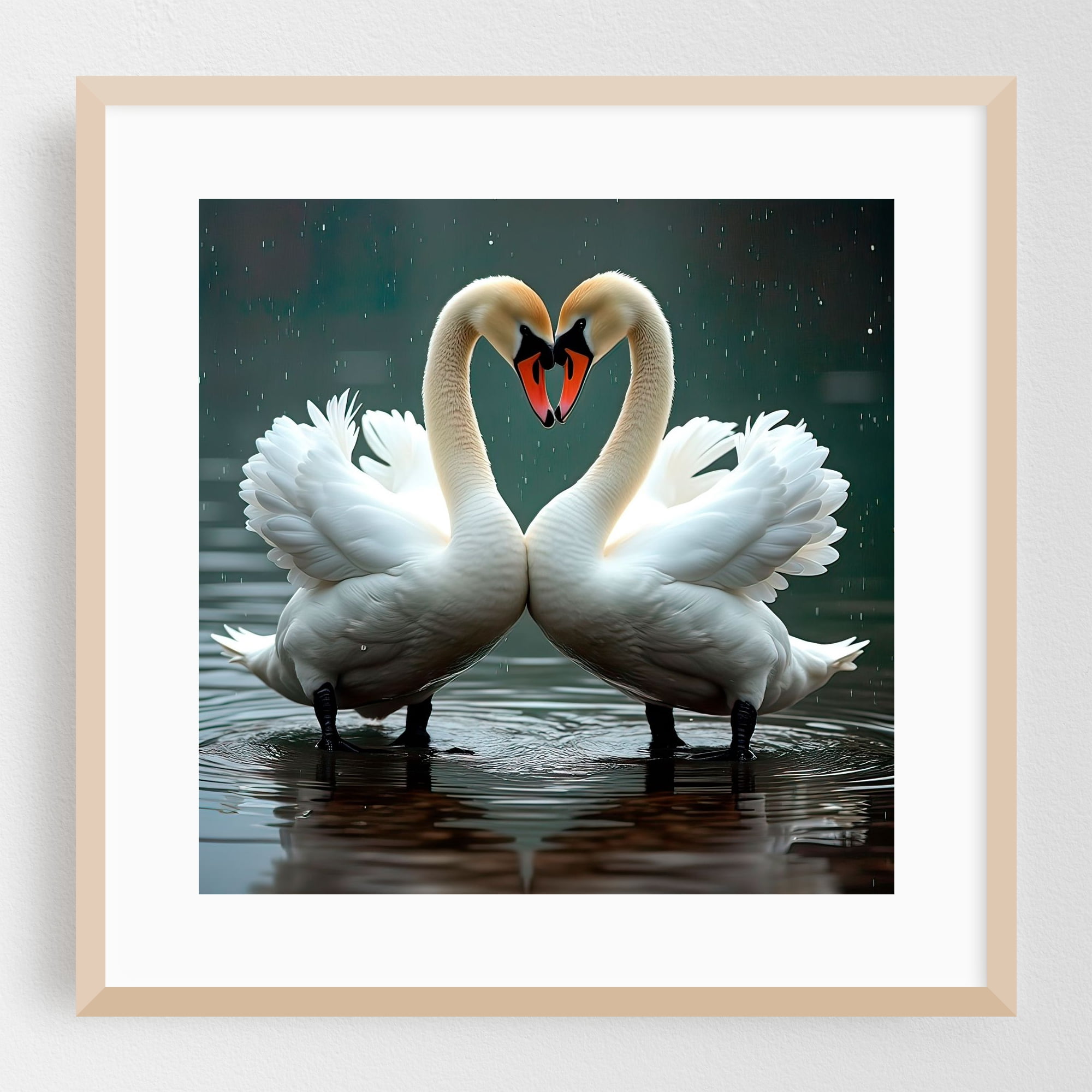 Couple of swans on rainy days - Photography Animal Bird Water Wildlife ...