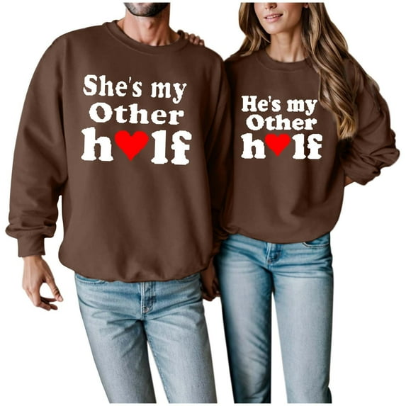 Couple's Casual And Sports Style Hoodie With Valentine's Day Letters ...
