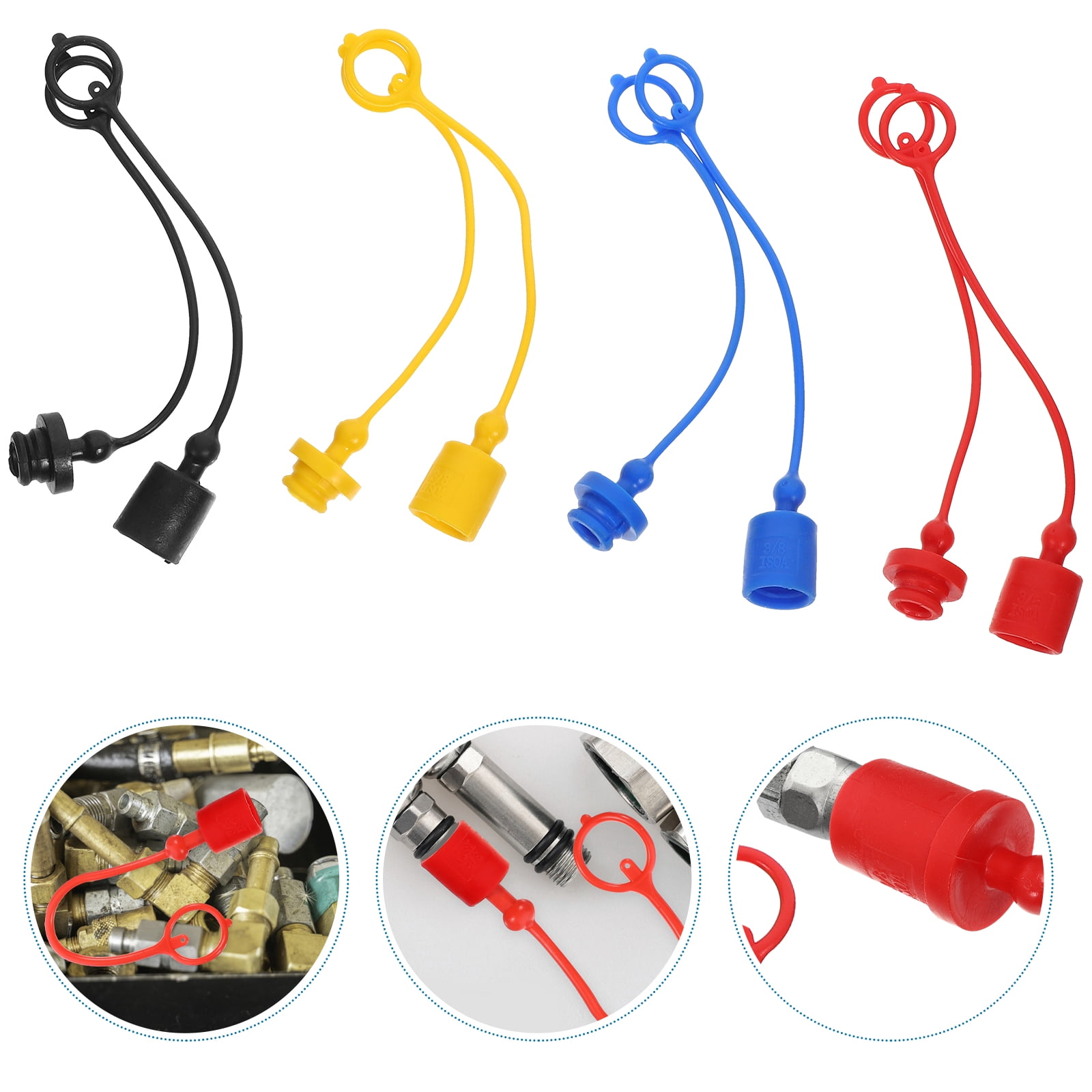 FRCOLOR Hydraulic Fitting Coupler Protective Cover Plastic 8Pcs ...
