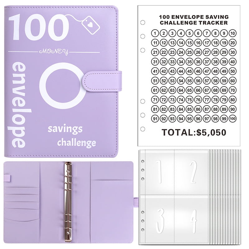Couples 100 Day Savings Challenge Binder - A5 Cash Envelope Binder with ...