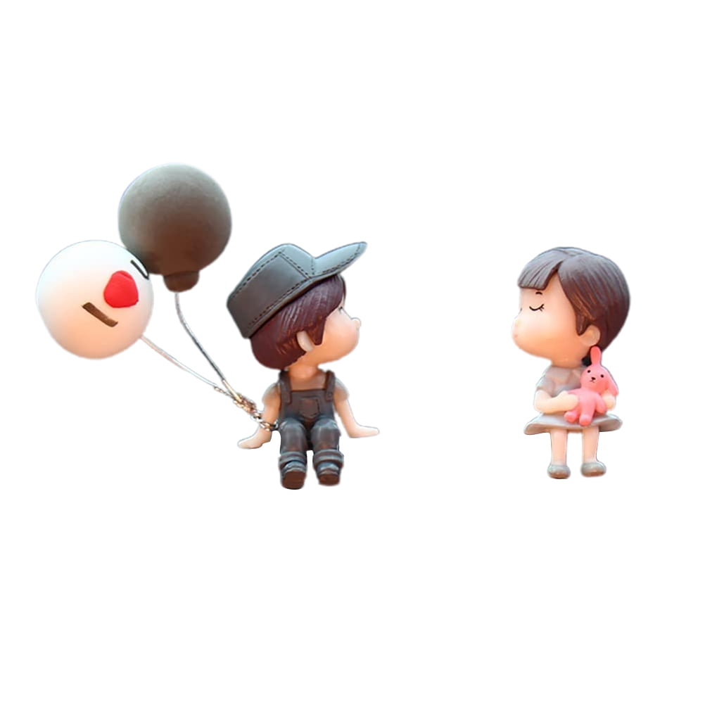 Couples Action Figure Car Decoration Cute Cartoon with Balloon Ornament ...