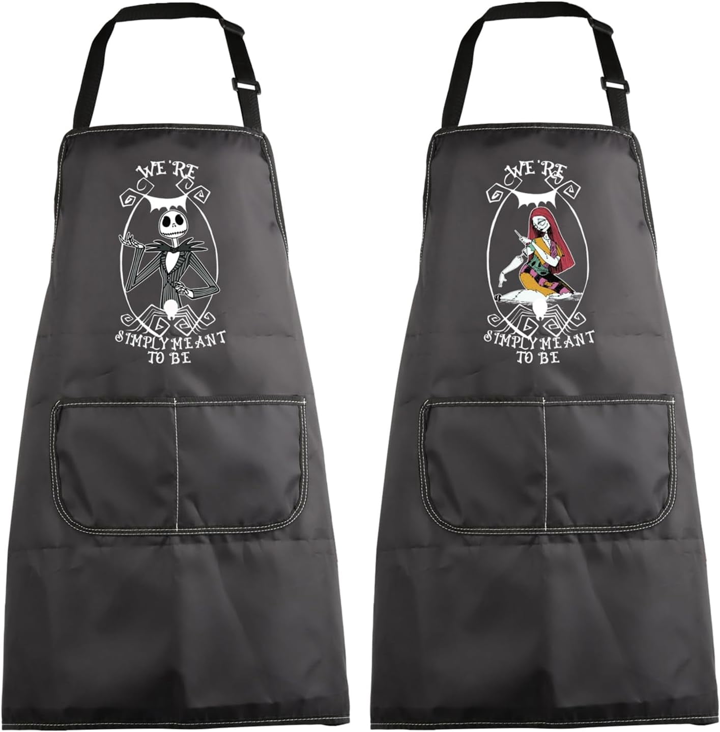 Couples Aprons We''re Simply Meant to Be Jack and Sally Gifts Mr Mrs ...