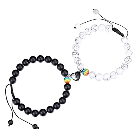 Couples Bracelets 8mm Natural Stone Beads Healing Crystals Stretch ...