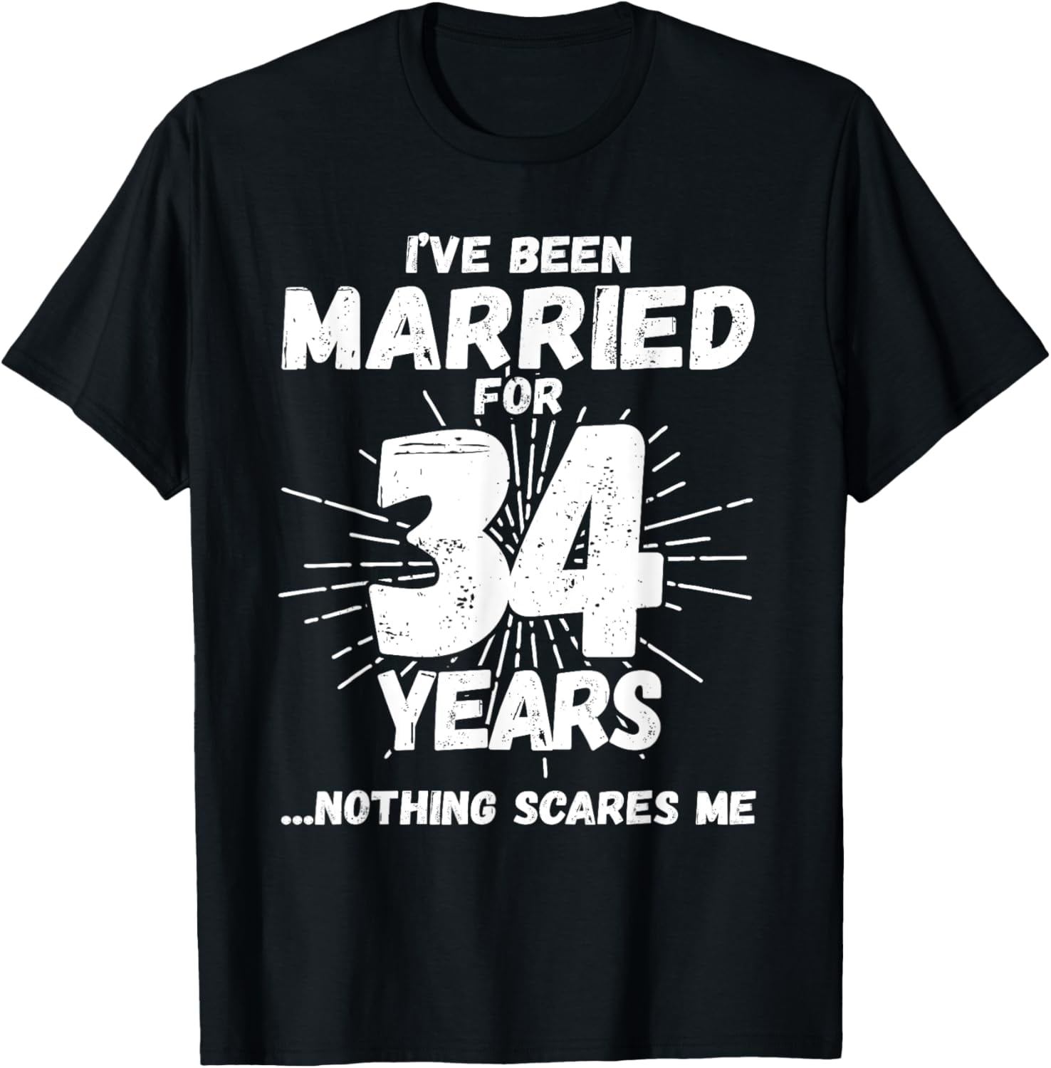 Couples Married 34 Years - Funny 34th Wedding Anniversary T-Shirt ...