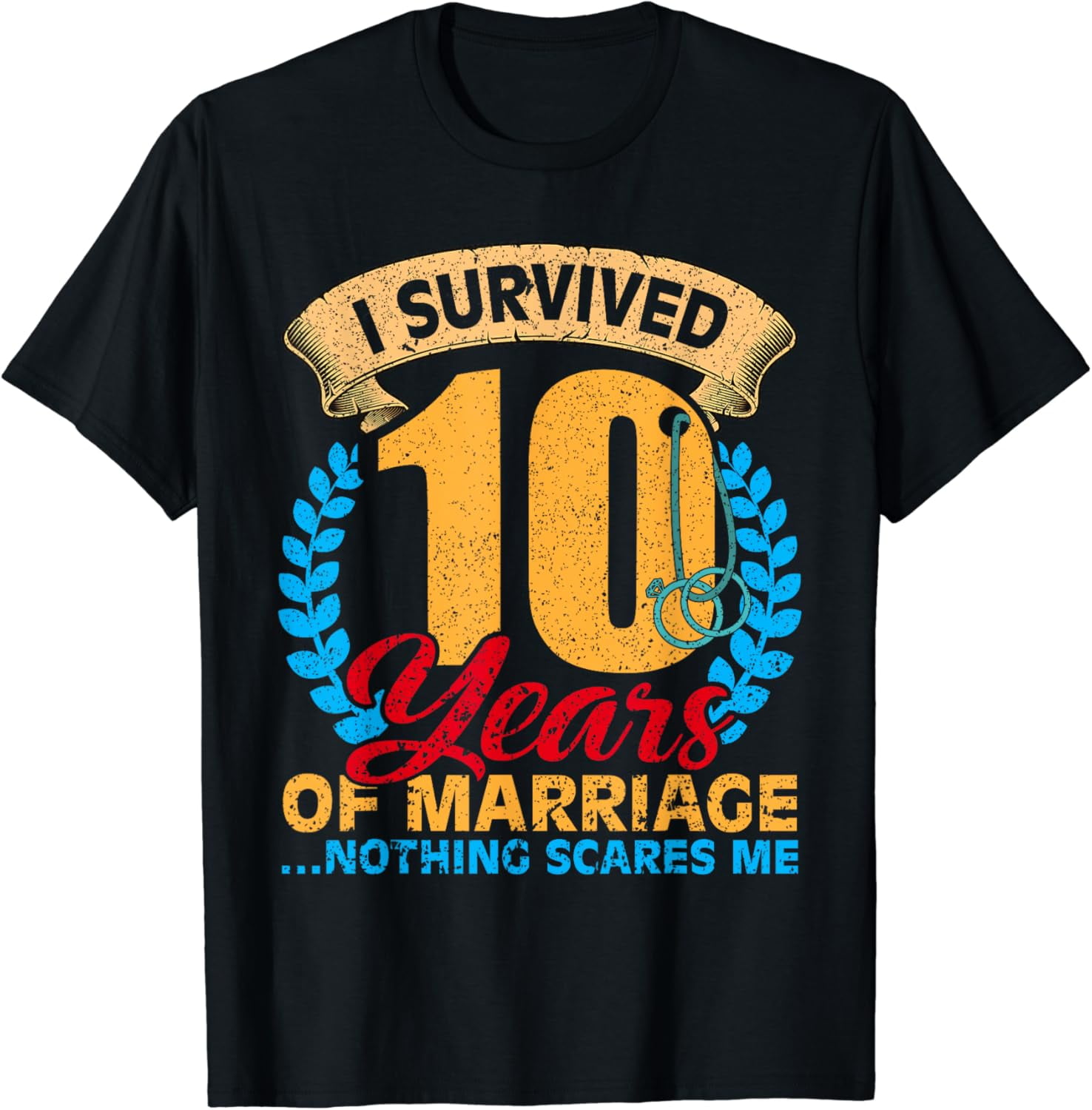 Couples Married for 10 years Funny 10th wedding anniversary T-Shirt ...