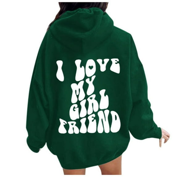 Couples Matching "I Love My Girlfriend" Hoodie Oversized Pullover ...