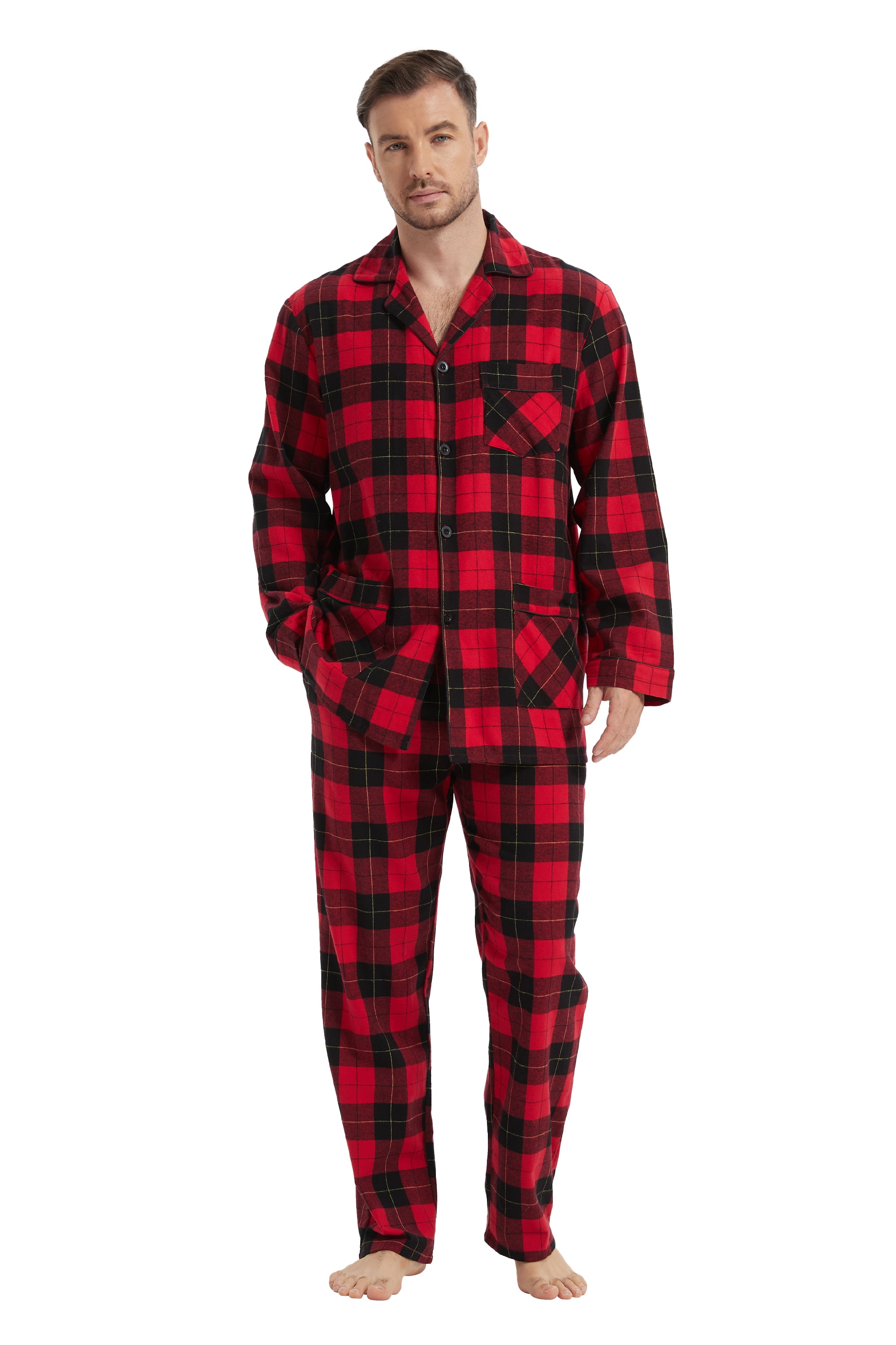 Kolipajam Couples Matching Pajamas Set 100% Cotton Flannel Pajamas for ...