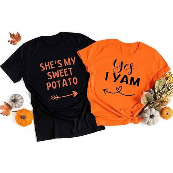 Couples Matching Shirts Thanksgiving Christmas Couples Tshirt for ...