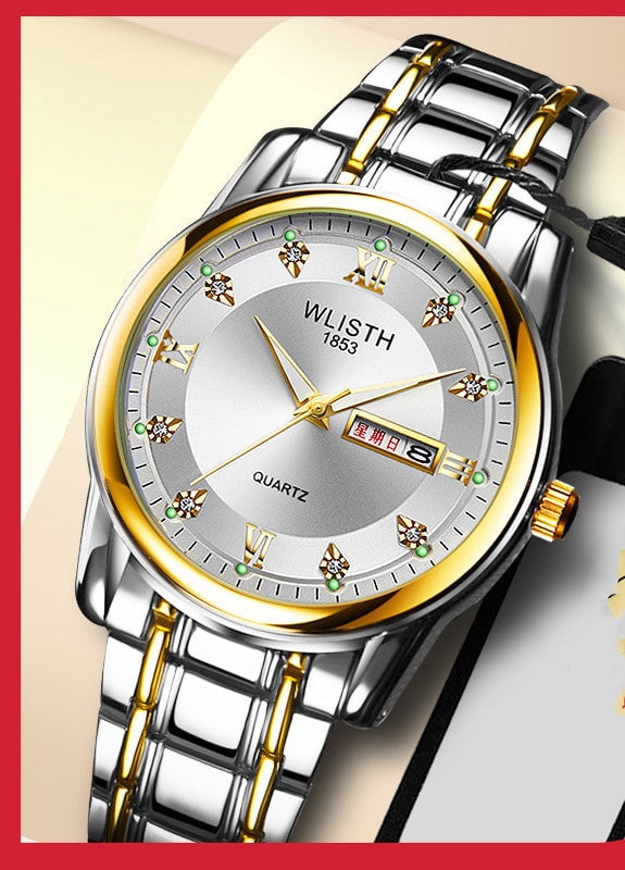 Couples' Mechanical Watch: Automatic Movement, Waterproof, Large Round ...