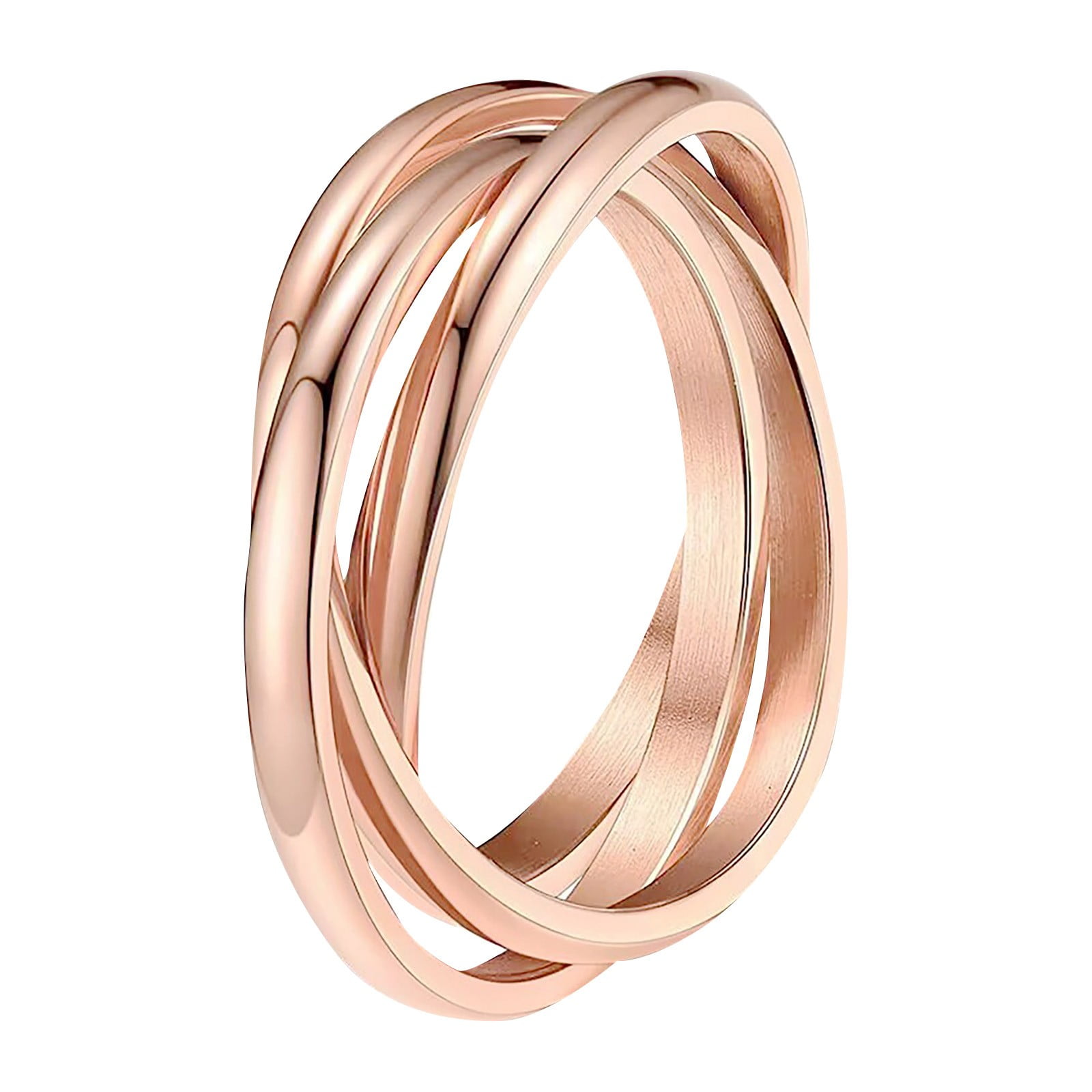 Couples Ring Stainless Steel Rings For Women Dome Band Ring Stackable ...