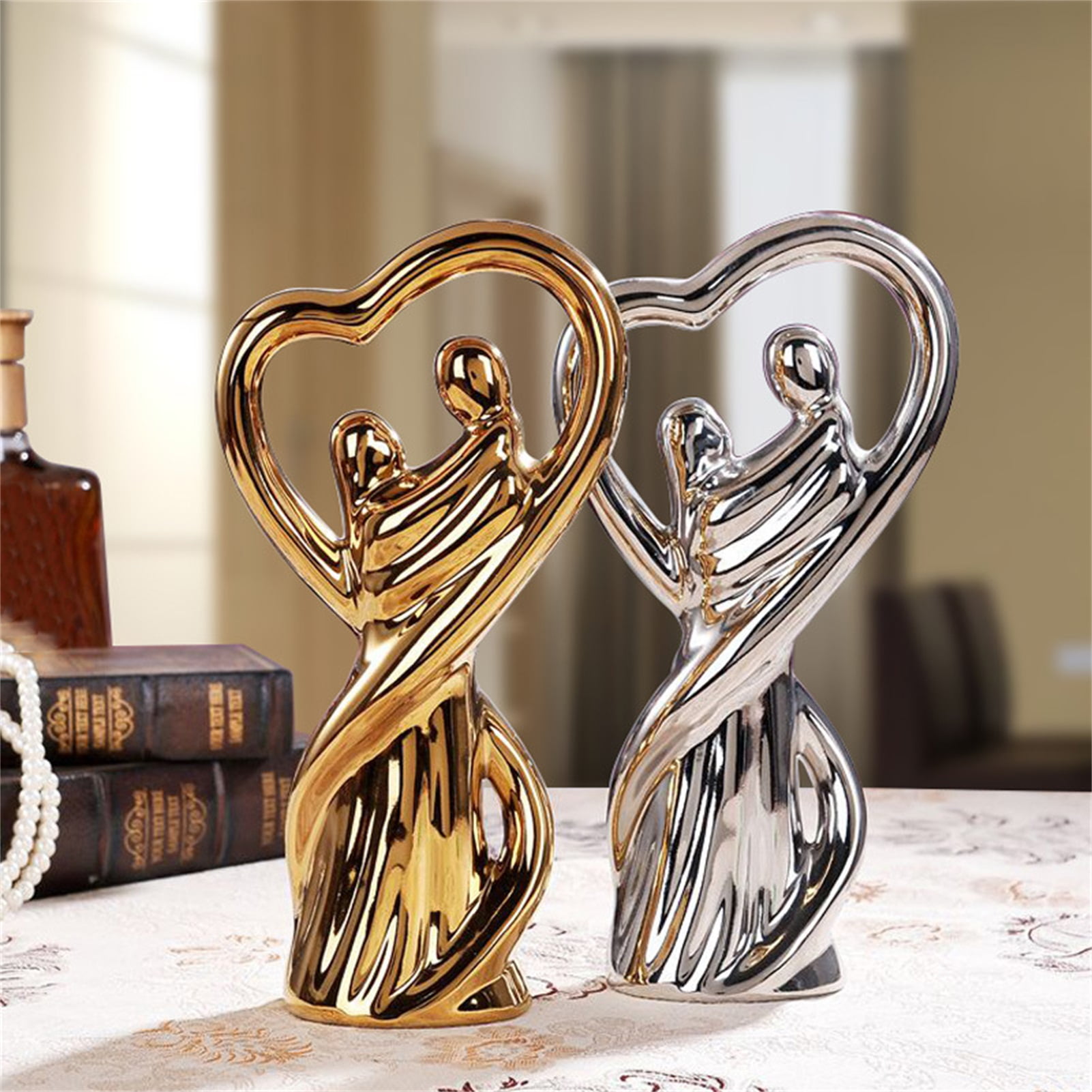 Couples Sculpture - Clear Carved Porcelain Visual Experience - Smooth ...