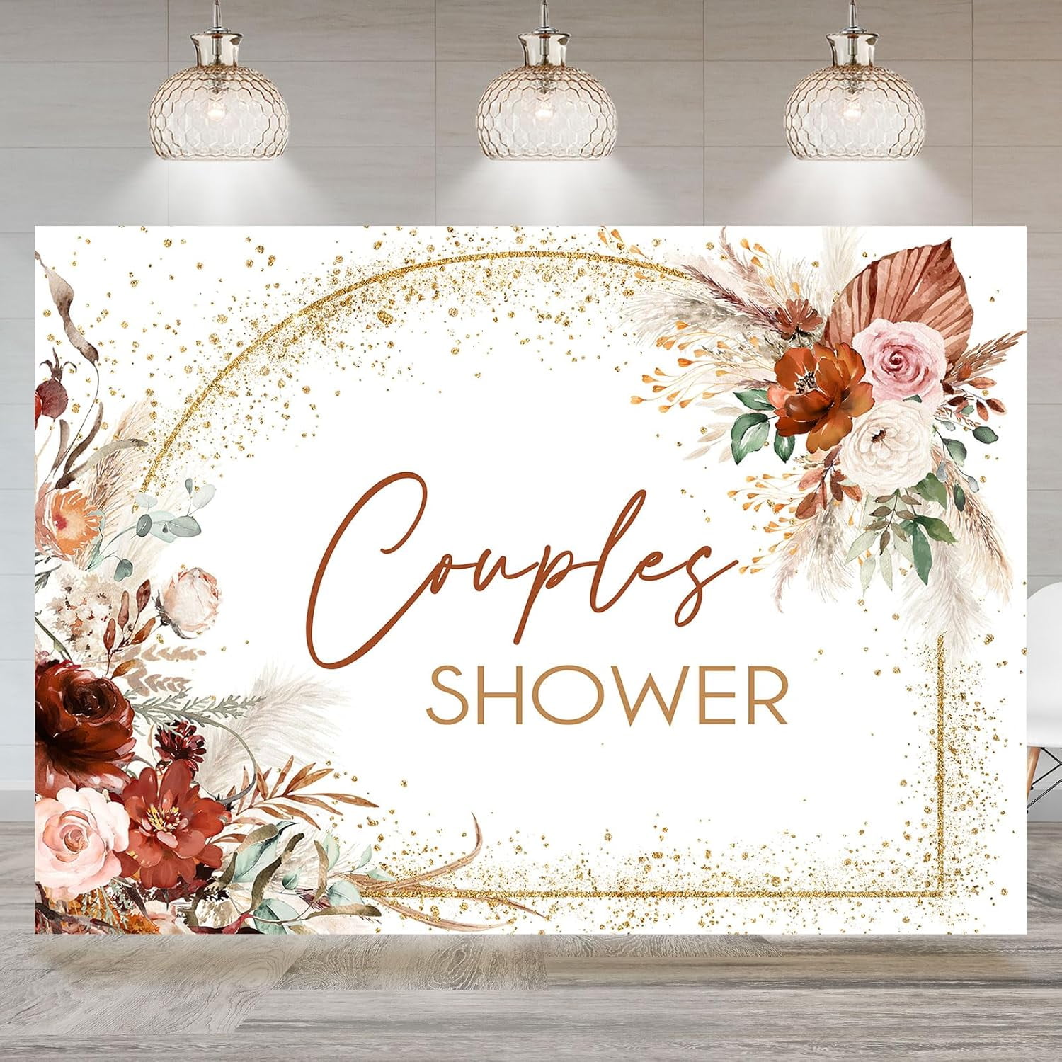 Couples Shower Backdrop Boho Bridal Shower Wedding Floral Photography ...