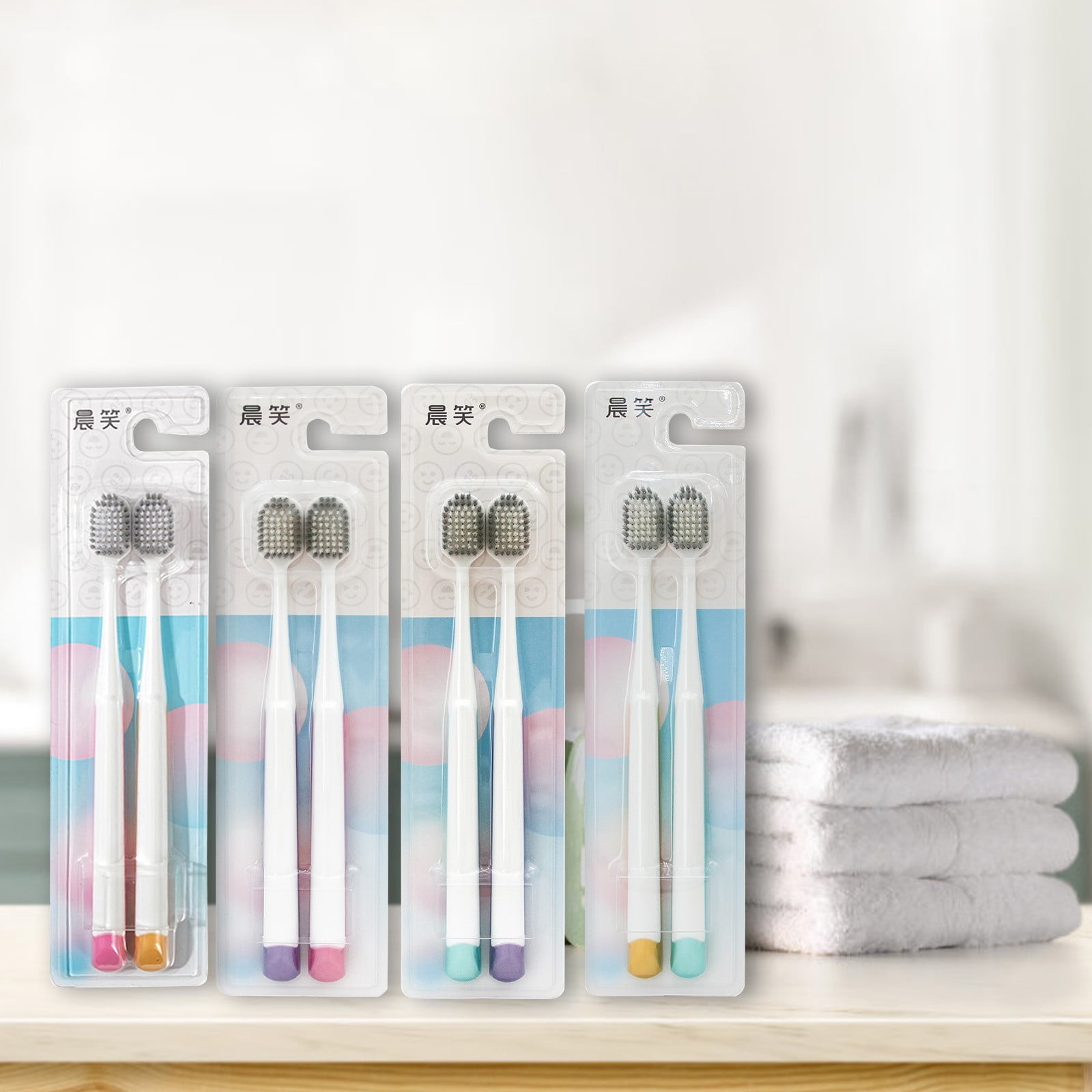 Couples' Soft Bristle Adult Toothbrushes with High Density Bristles for ...