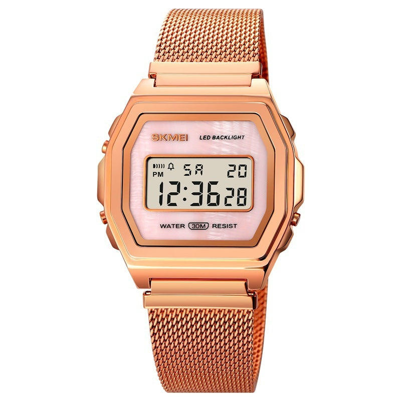 Couples Stainless Steel Electronic Watch with Alarm, Chronograph ...