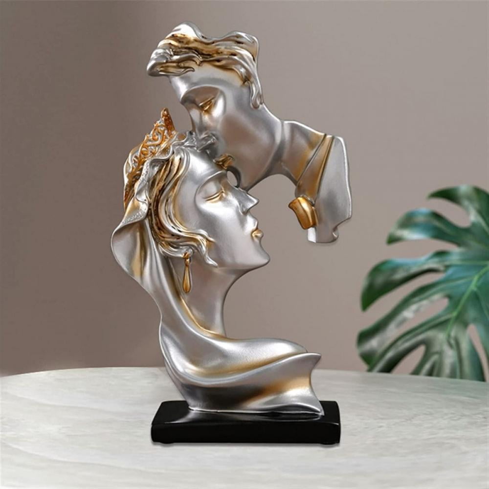 Couples Statue Abstract Sculpture Kissing Lovers Resin Statues Modern ...