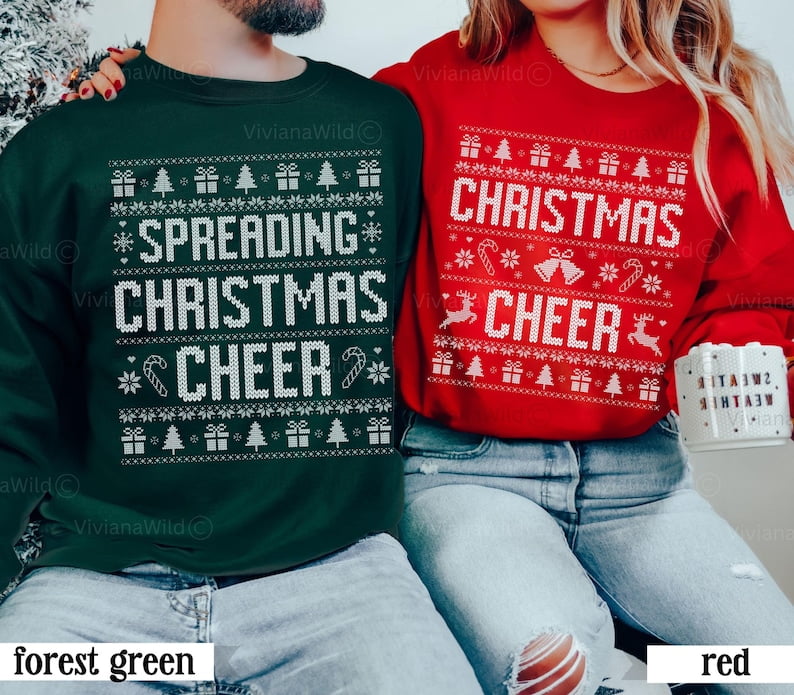 Couples Ugly Christmas Sweater, Adult Christmas Sweater, Funny Matching ...