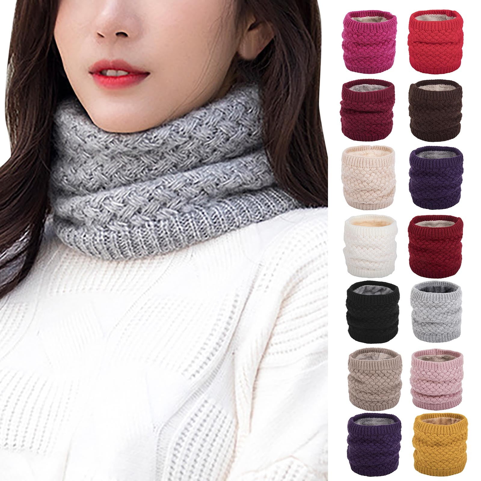 Couples Winter Knit Scarf Cowl Neck Design Patchwork Style Cotton Shawl ...