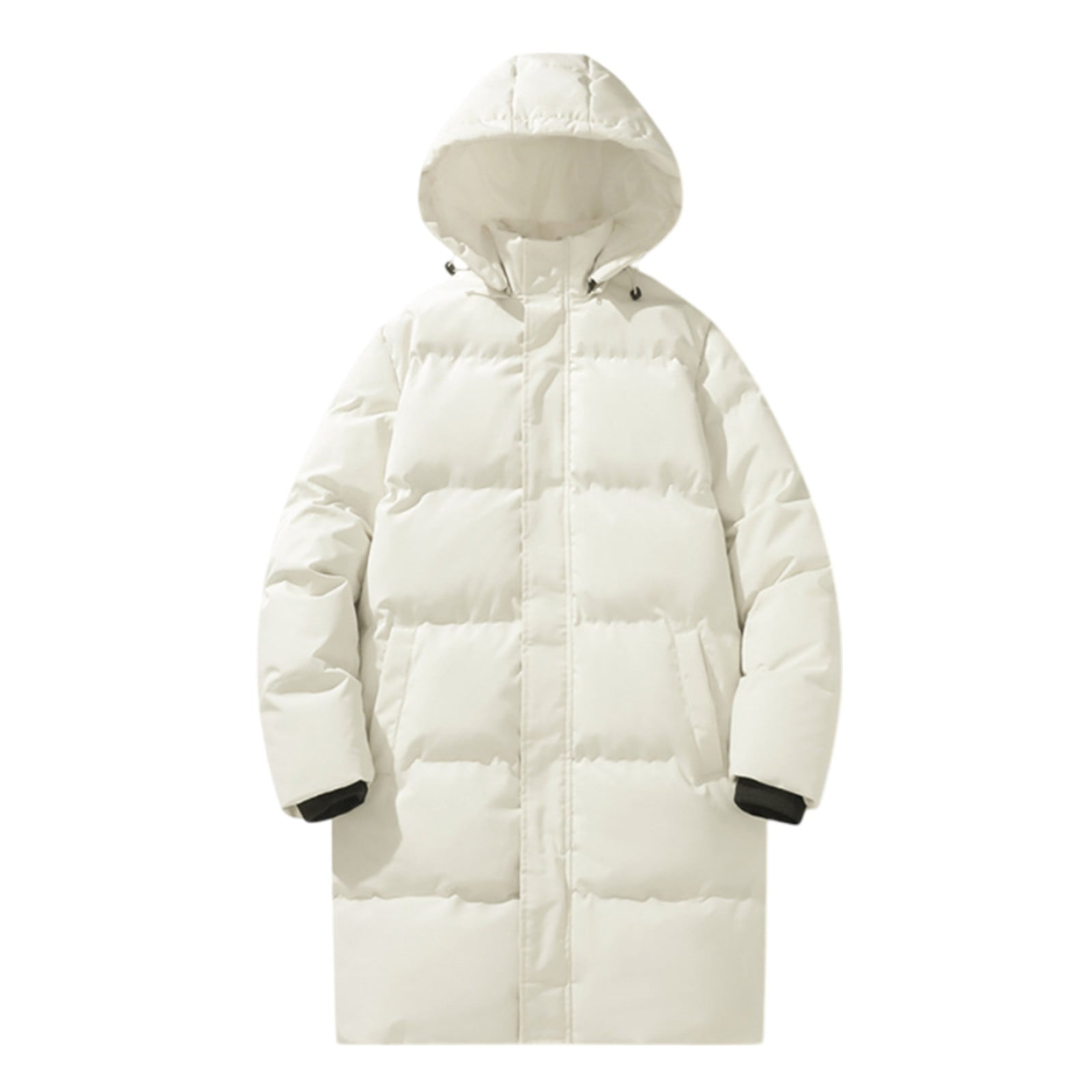 Couples Winter Long Windproof Padded Jacket For Men And Women Solid ...