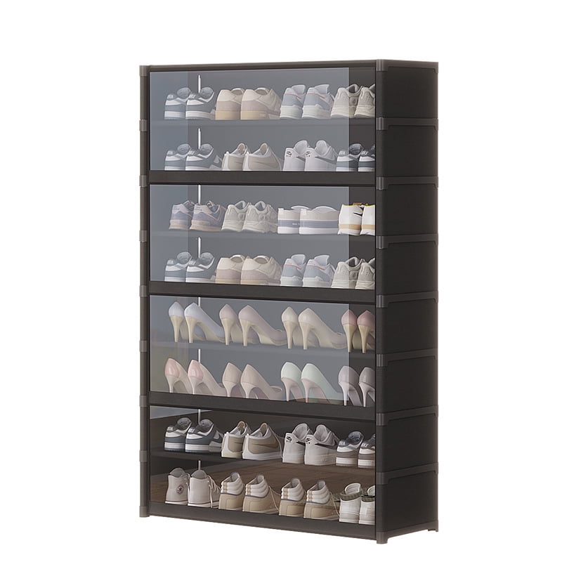 Couradric Flip Top Dustproof Shoe Shelf - 7 Tier Boot Rack with ...