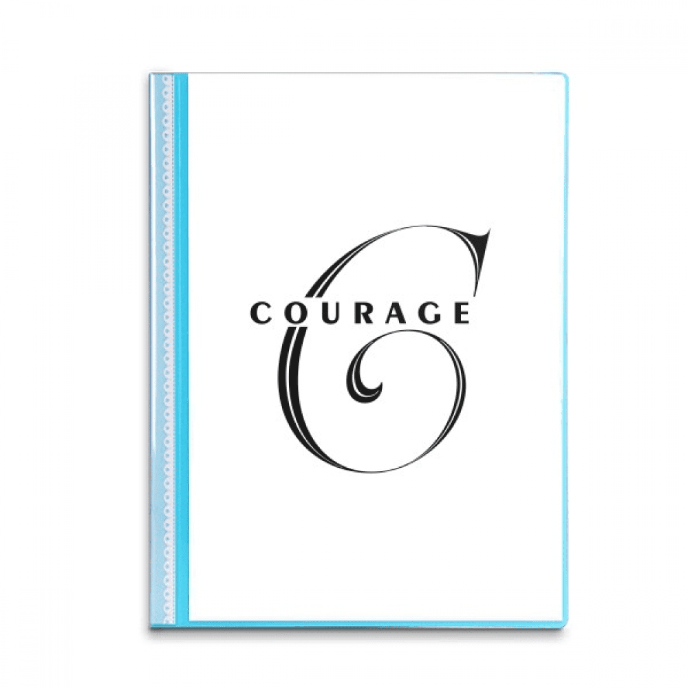 Courage Chance Letters Art Deco Fashion Book Sheet Protectors Portfolio ...