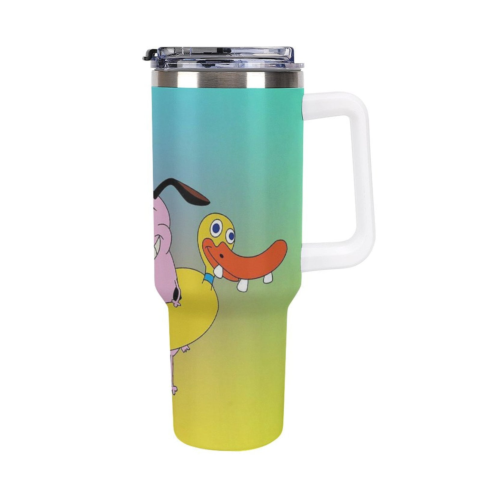 Courage The Cowardly Dog 40 Oz Tumbler with Handle And Straw, Stainless ...