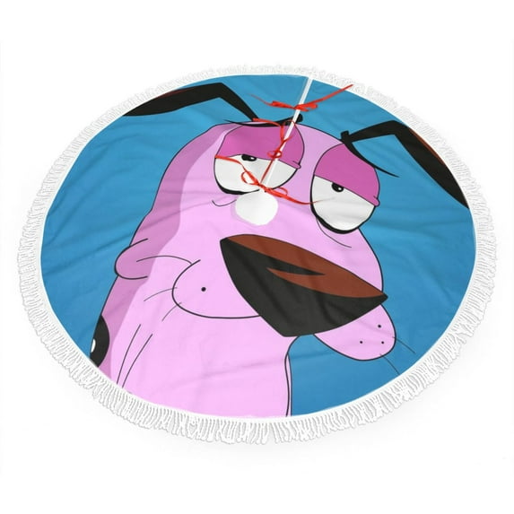 Courage the Cowardly Dog Christmas Tree Skirt, 30" Xmas Tree Skirts Mat ...