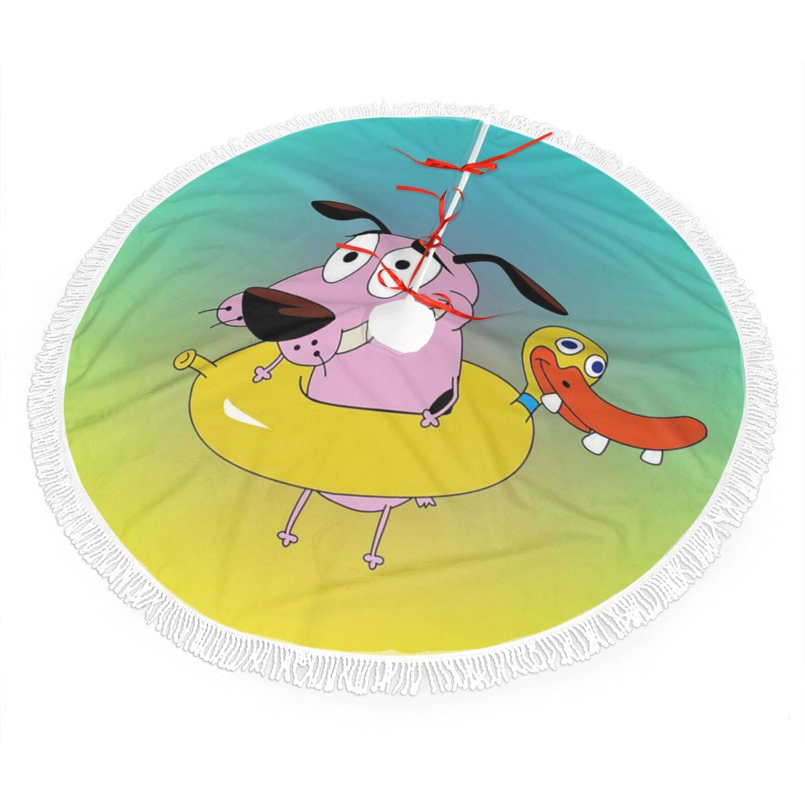 Courage the Cowardly Dog Christmas Tree Skirt, 36" Xmas Tree Skirts Mat ...