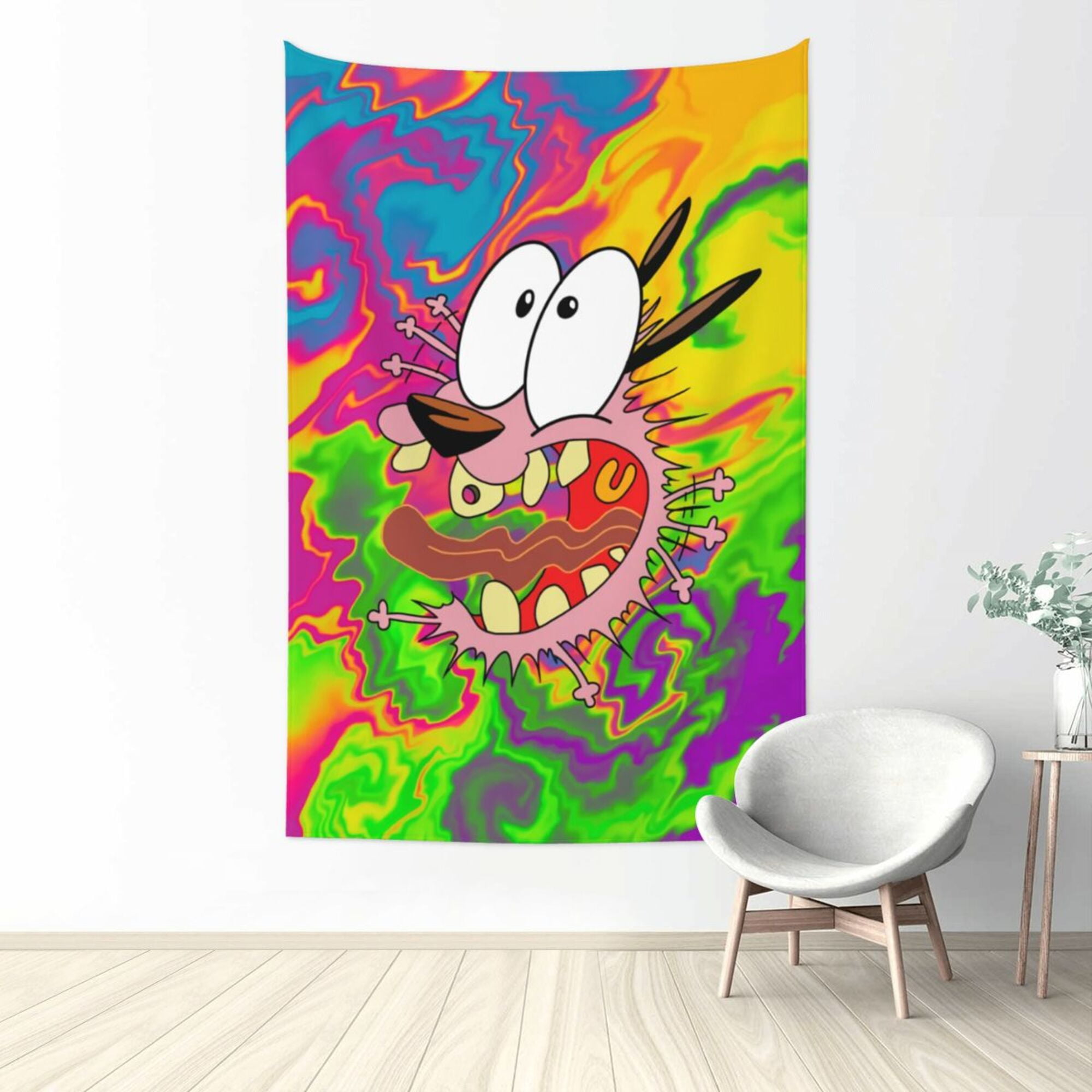 Courage The Cowardly Dog Tapestry Cartoon Print Wall Art Hanging ...