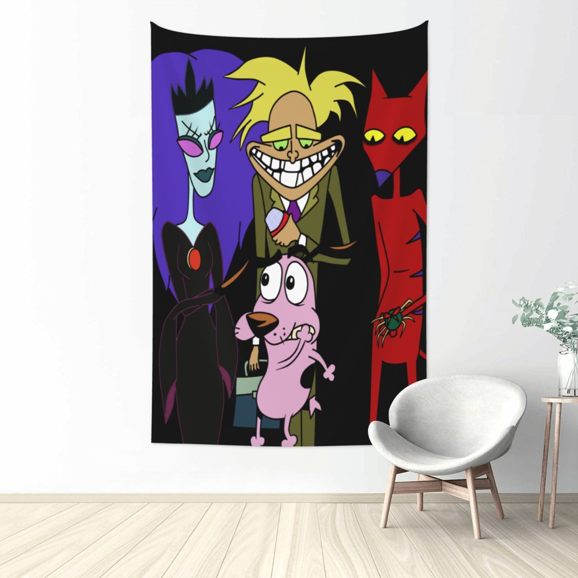 Courage The Cowardly Dog Tapestry Cartoon Print Wall Art Hanging ...
