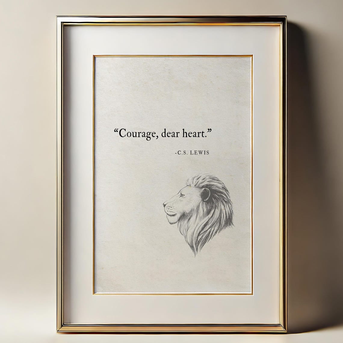 Courage Dear Heart Cs Lewis Quote Wall Art, Cs Lewis Quote, C.S. Lewis ...