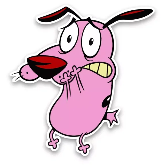 Courage Dog Cartoon Sticker Decalphone Decal Water Bottle Stickers ...