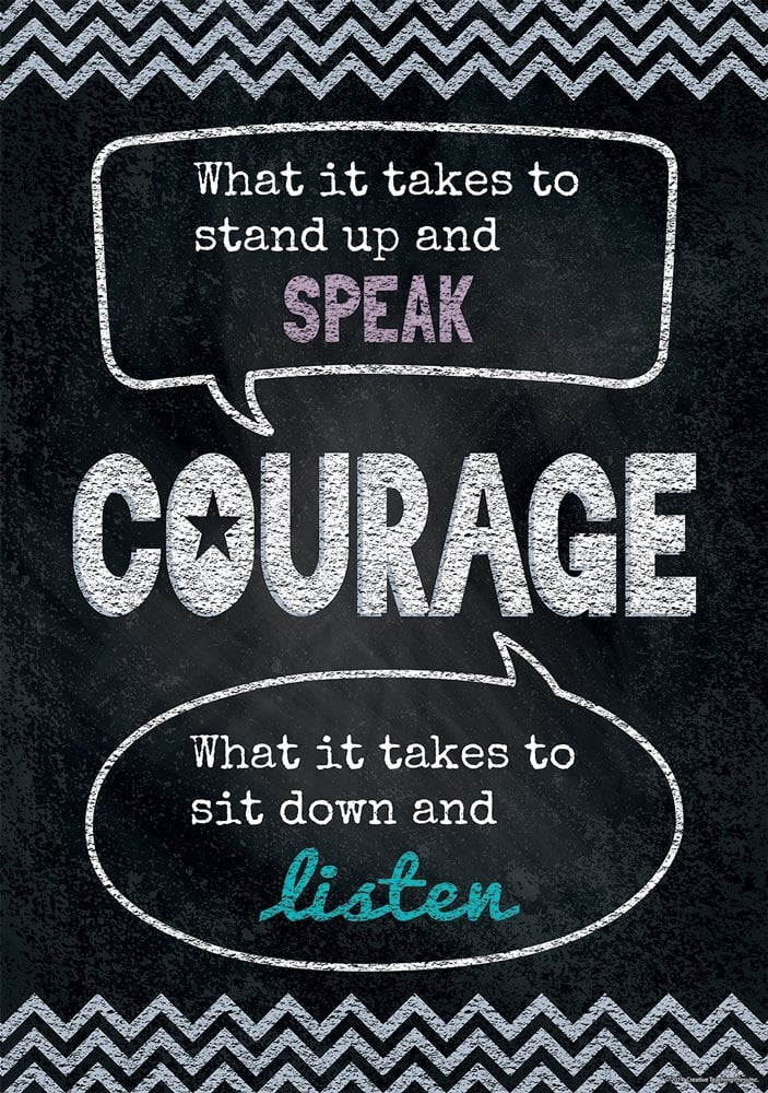 Courage Inspire U Poster Chart poster - Walmart.com