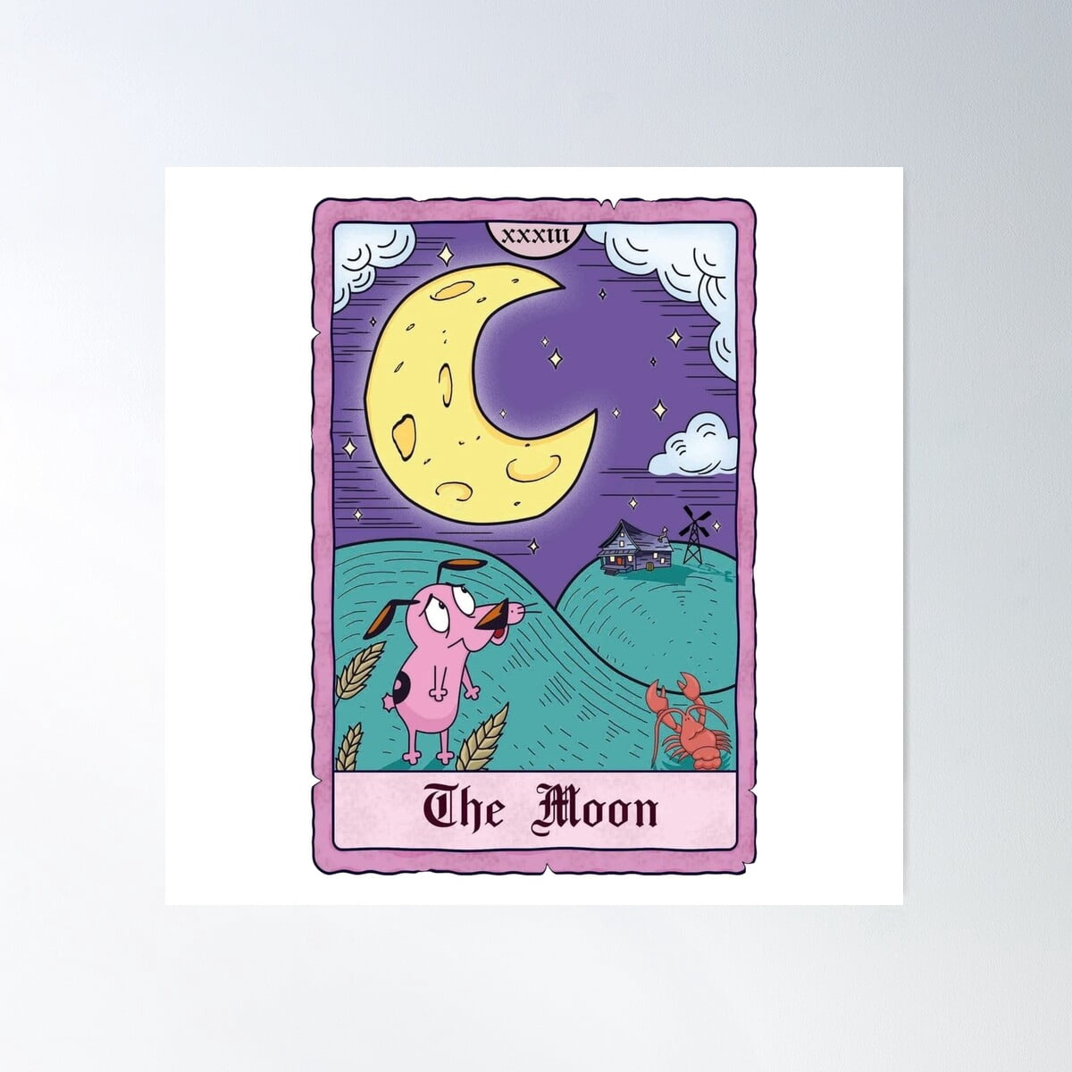 Courage Moon Tarot Card Poster Wall Art, Modern Wall Decor For Living ...