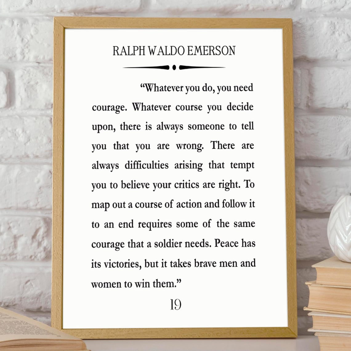 Courage Poster Courage Wall Art Waldo Emerson Quote Ralph Waldo Emerson ...