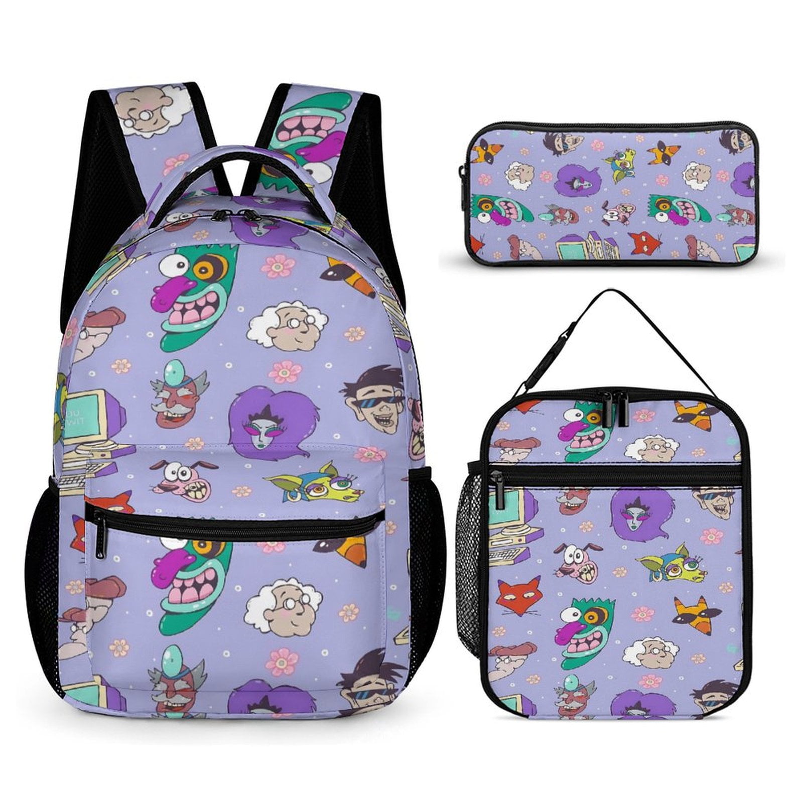 Courage The Cowardly Dog 2 3 Piece Backpack Set Casual Backpack with ...