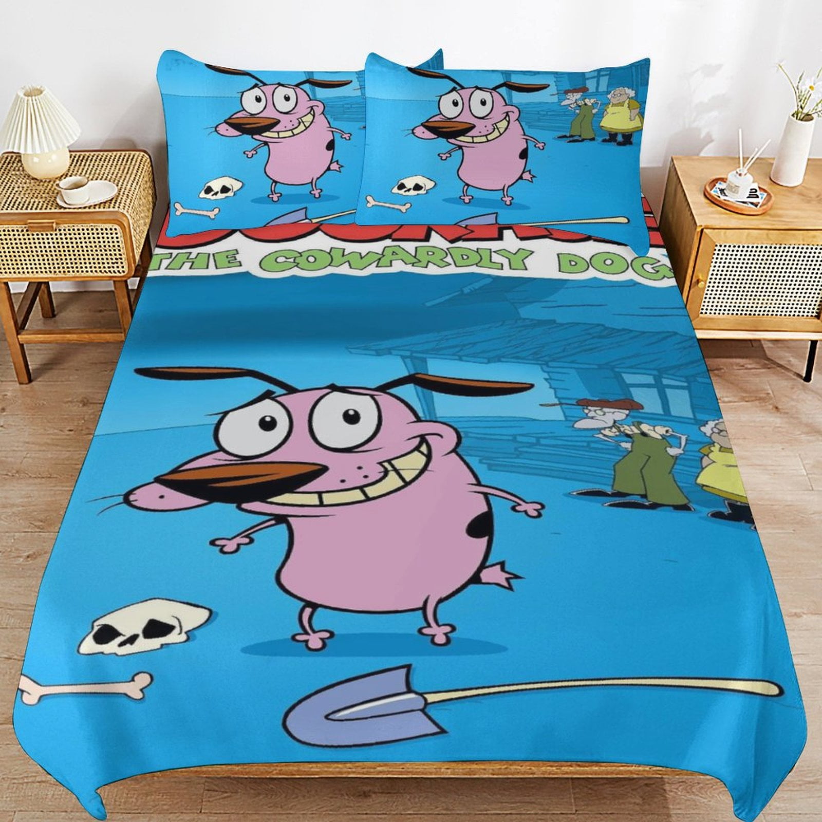 Courage The Cowardly Dog 3-Piece Bedding Set Warm And Comfortable Soft ...