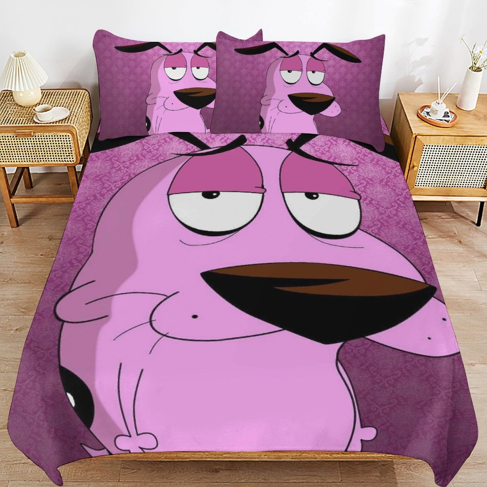 Courage The Cowardly Dog 3-Piece Bedding Set Warm And Comfortable Soft ...