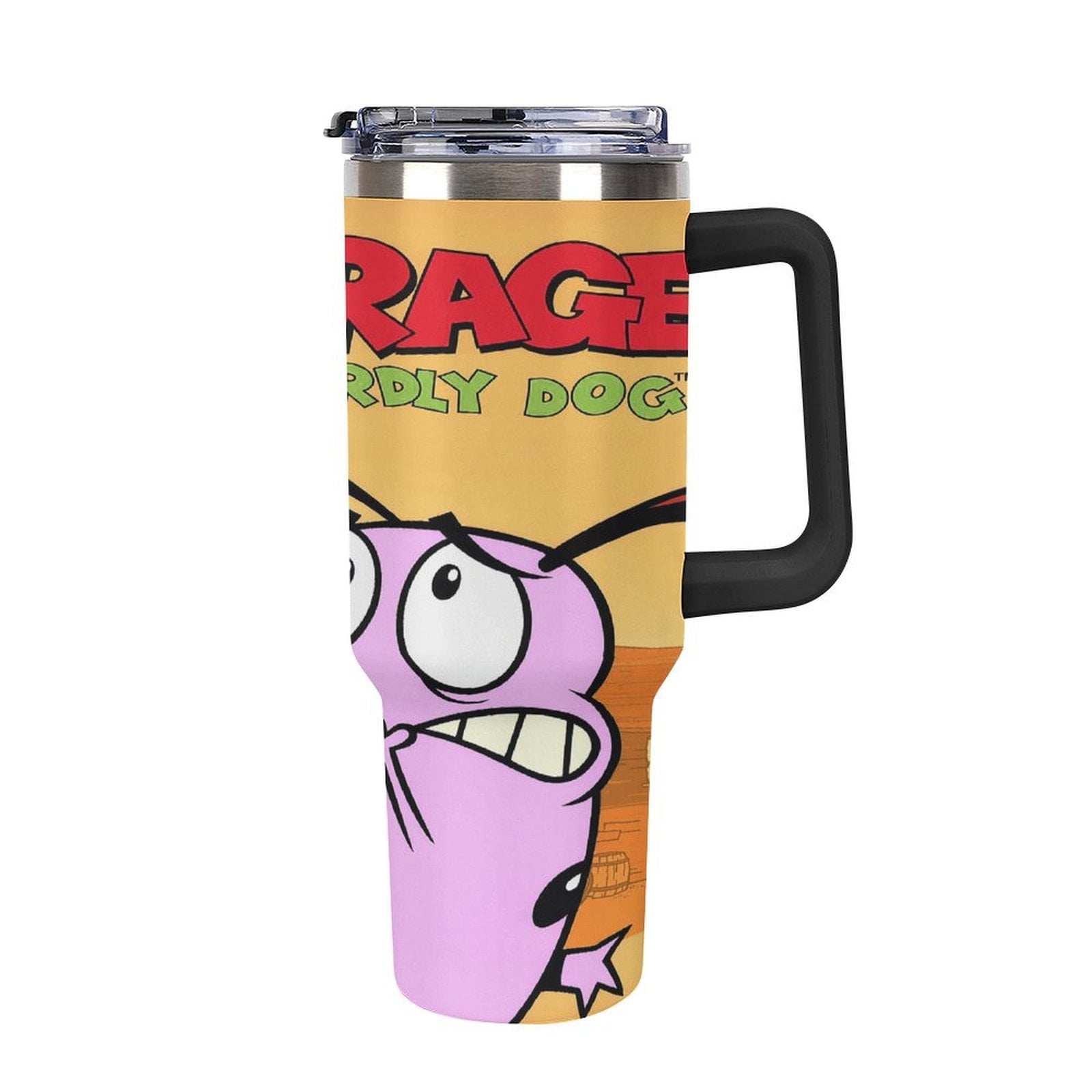 Courage The Cowardly Dog 40 Oz Tumbler with Handle And Straw, Stainless ...