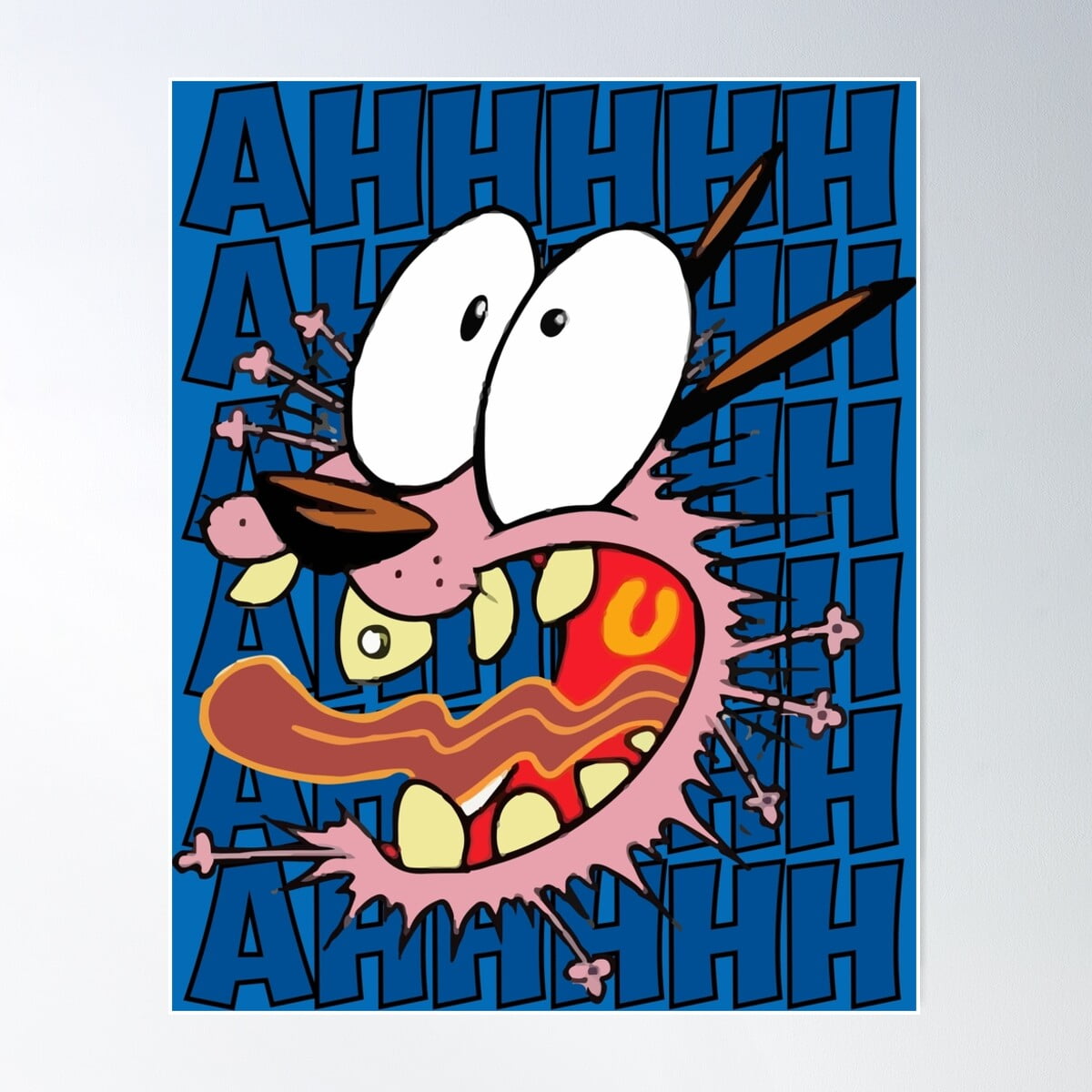 Courage The Cowardly Dog - Ahhhhh! Poster Wall Art, Modern Wall Decor ...