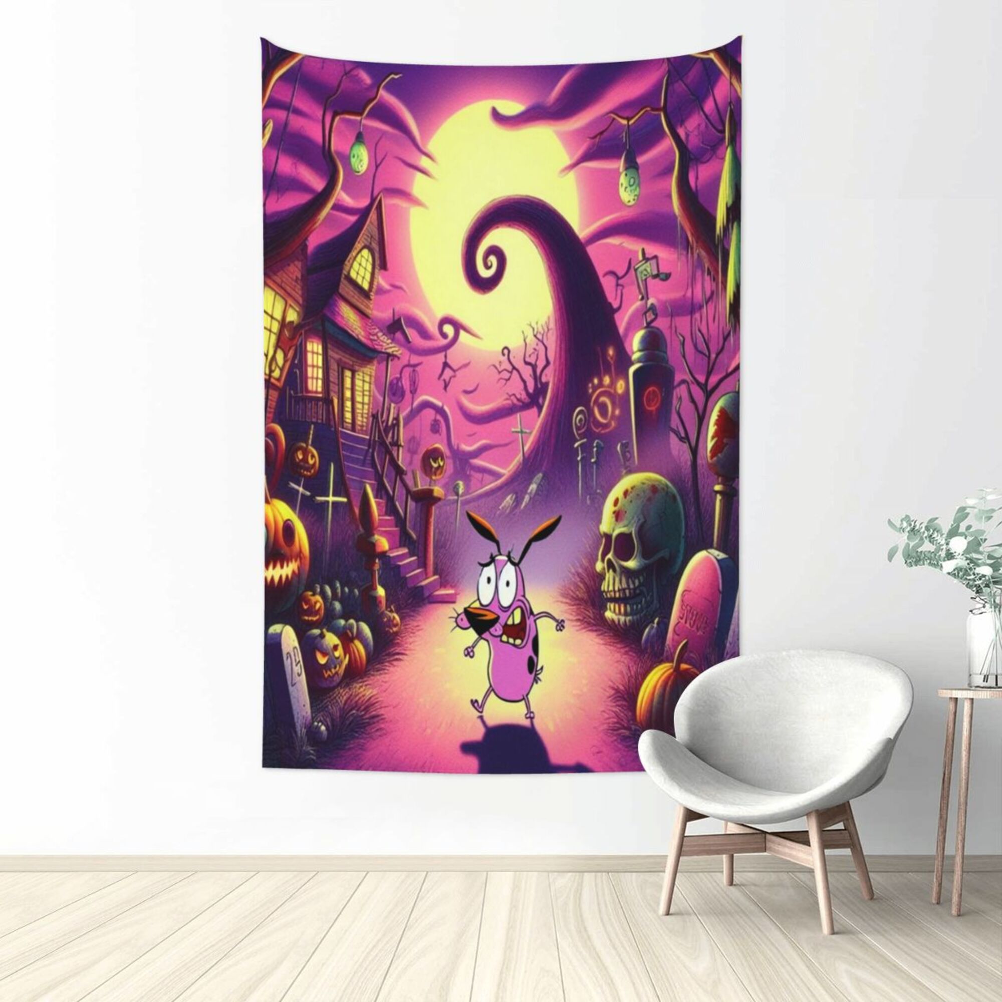 Courage The Cowardly Dog Anima tapestry poster bedroom room decorated ...