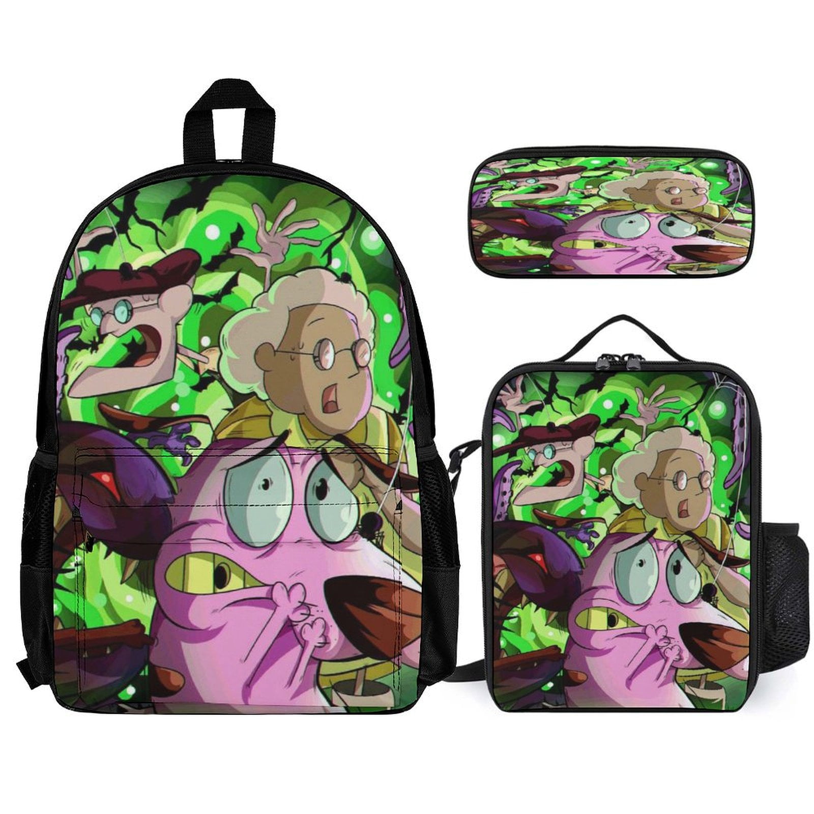 Courage The Cowardly Dog Backpac Set Backpac with Front Pocket 3 Pices ...