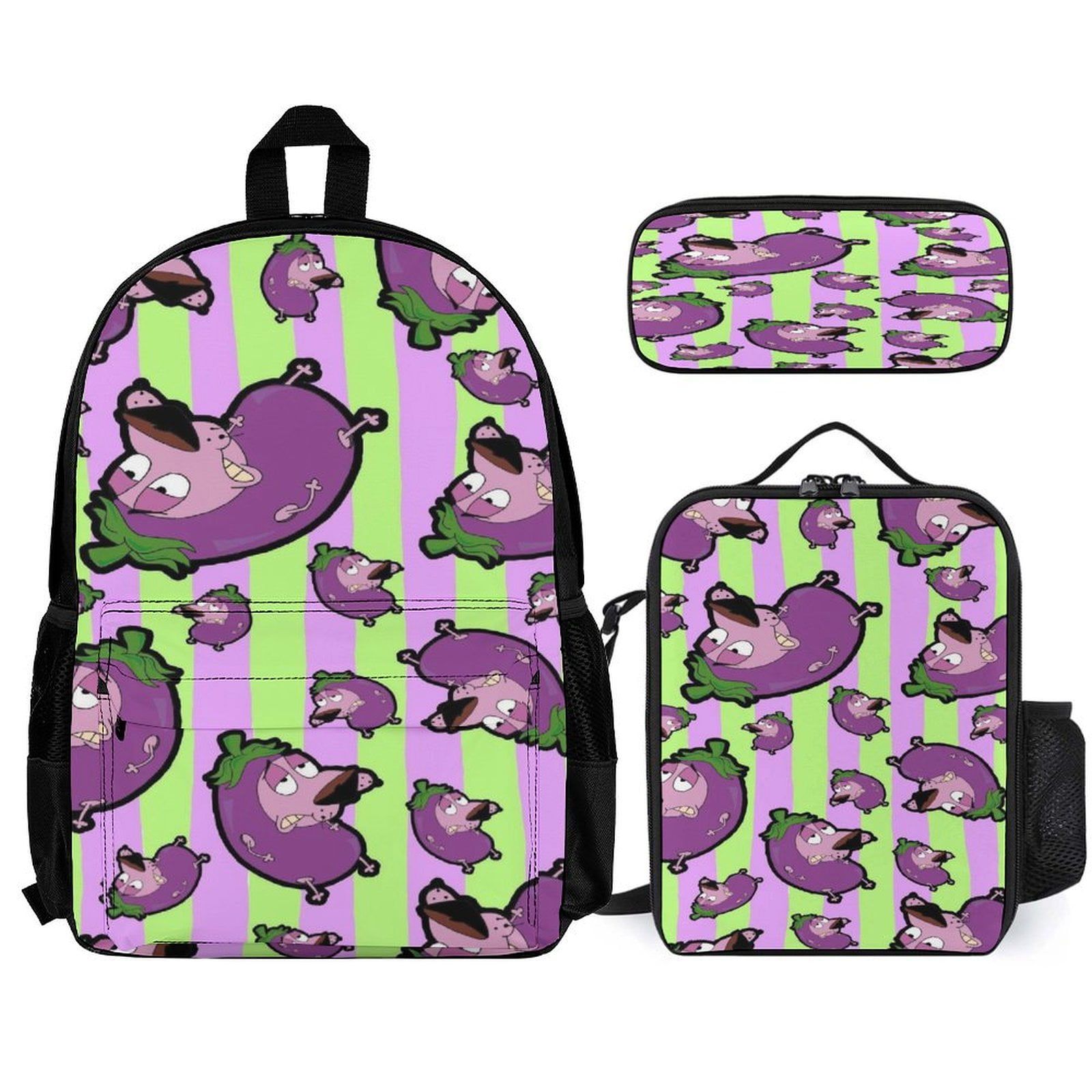 Cowardly Dog Backpacks Set Backpack with Pocket 3PCS Backpack with ...