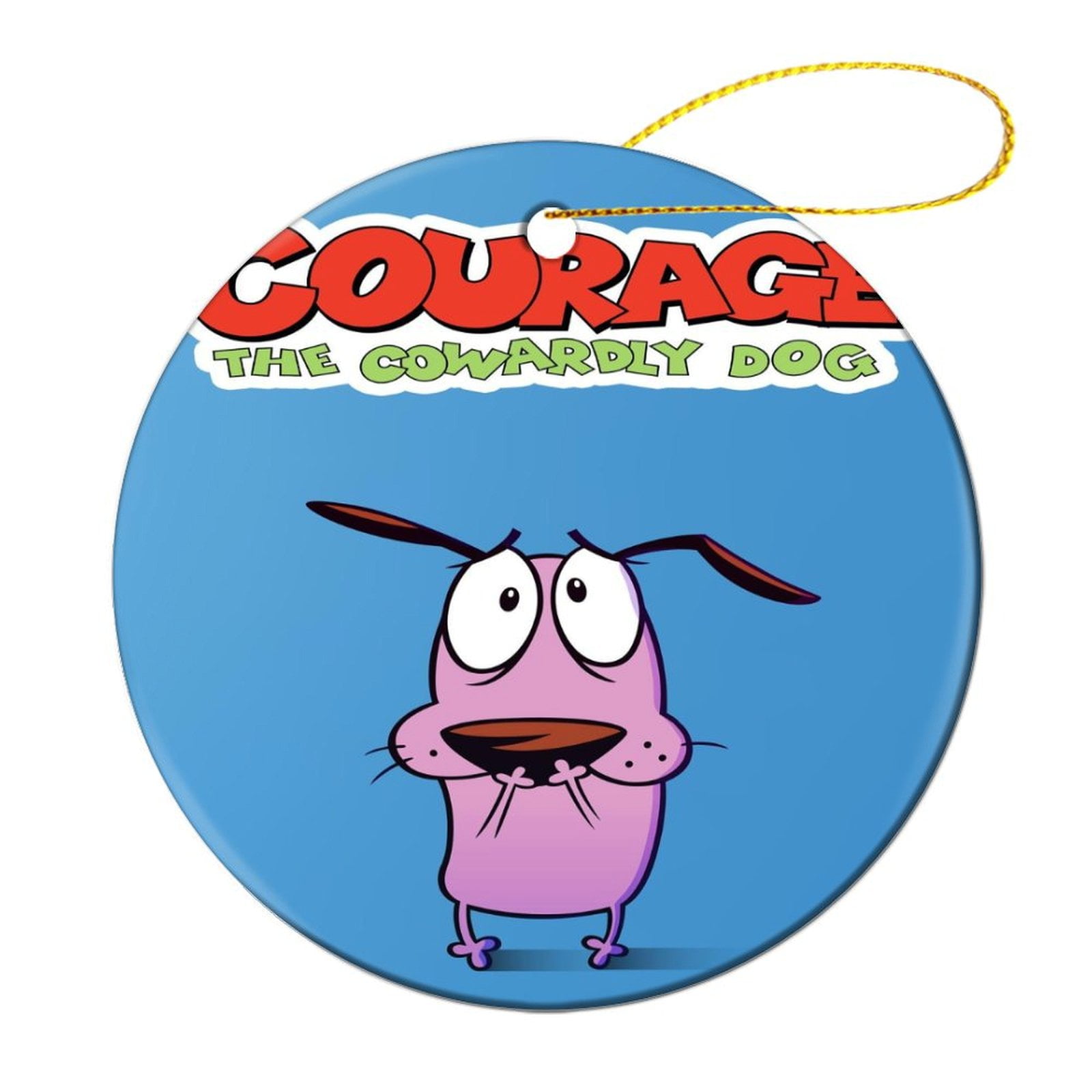Courage The Cowardly Dog Christmas Ornament - Christmas Round Ceramic ...